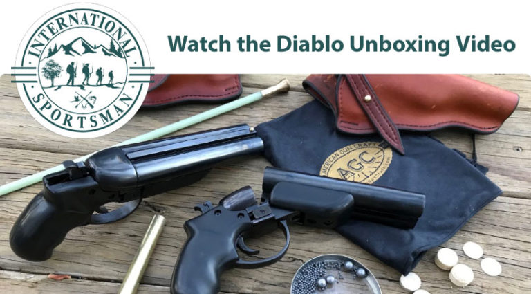Diablo 12 Gauge Pistol, 6 inch barrel, Nickel with Black Finish Grips ...